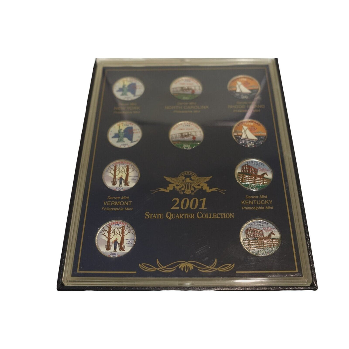 Colorized State Quarters 2001 Year Set of 10 with Case — Collectible ...